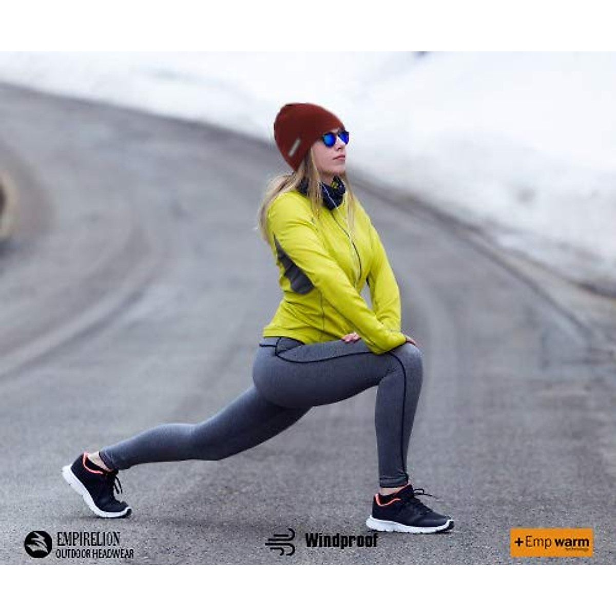 EMPIRELION Softshell Fleece Lined Beanie Hats Winter Warm Running Skull Cap Thermal Snow Watch Cap Men Women (1, Camo Snow)