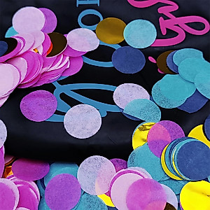 Leewoth Thickened Gender Reveal Balloon, Gender Reveal Party,Biodegradable, 2pcs Gender Reveal Confetti with Pink and Blue Confetti, 36 Inch Black Gender Reveal Balloons
