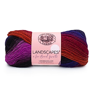 Lion Brand Yarn Landscapes Yarn, Multicolor Yarn for Knitting, Crocheting Yarn, 1-Pack, Volcano