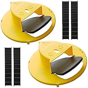 Pack 2 Bucket Lid Mouse Rat Trap, Bucket Lid Mouse Trap, Humane or Lethal, Trap Door Style, Multi Catch, Auto Reset, Indoor Outdoor, No See Kill, 5 Gallon Bucket Compatible