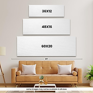 CANVAS ON DEMAND Dodger Stadium and La Skyline Lit Up At Night - Panoramic Canvas Wall Art Print by Circle Capture, Home Decor, Baseball, United States Artwork, 60"x20"