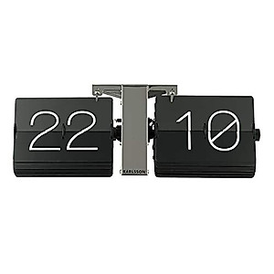 Karlsson Flip Clock No Case Black, Chrome Stand, Steel, 8.5 x 36 x 14 cm