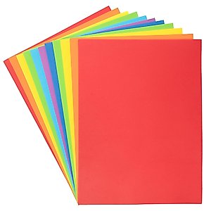 Baker Ross AX949 Rainbow Colored Foam Sheets - Pack of 20, Colored Art Supplies for Kids Craft Making Activities