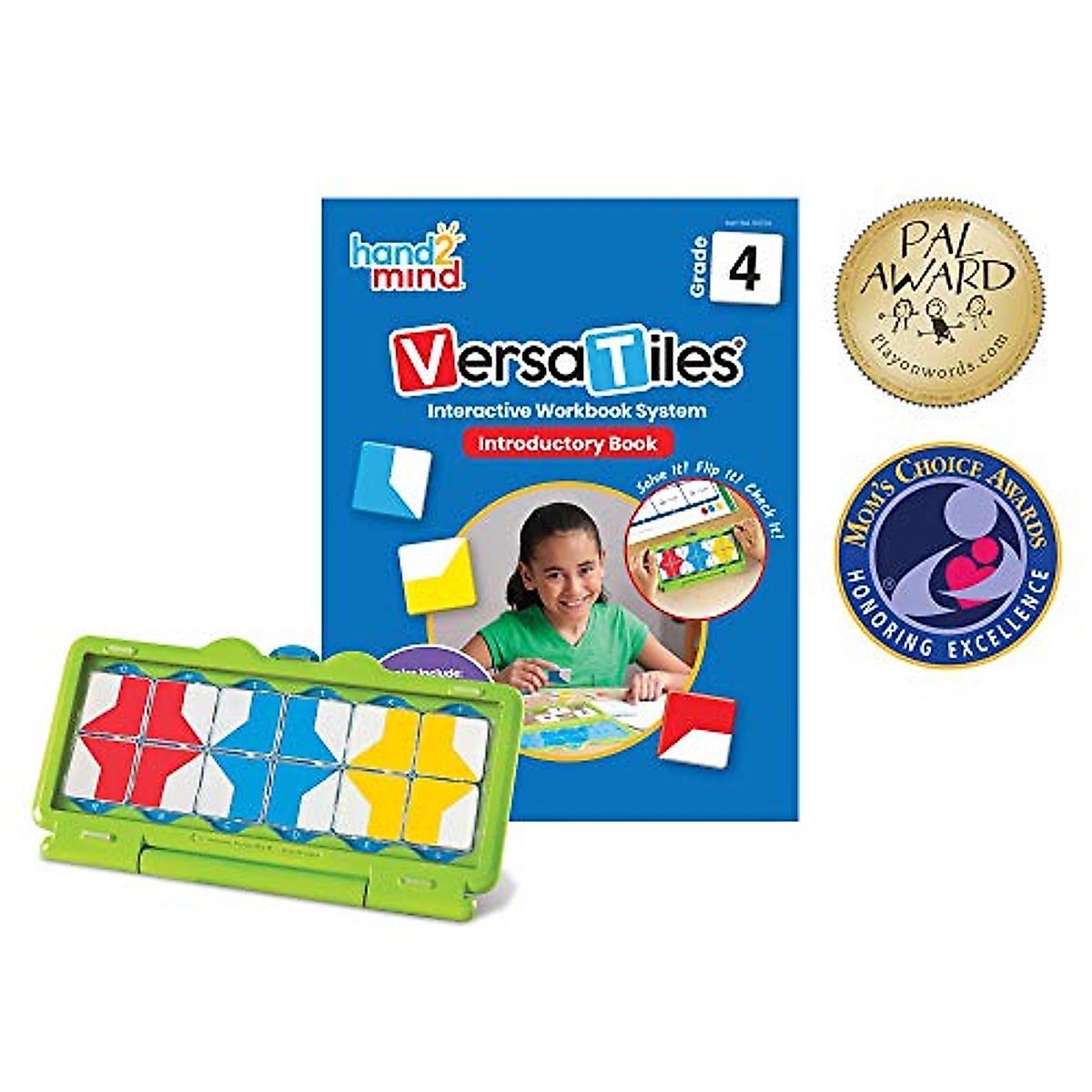 hand2mind VersaTiles Introductory Kit for Fourth Grade, Self-Checking Workbook for Reading, Math & Science, 4th Grade Workbook, Homeschool Curriculum, Reading Help, Math Practice, Homeschool Supplies