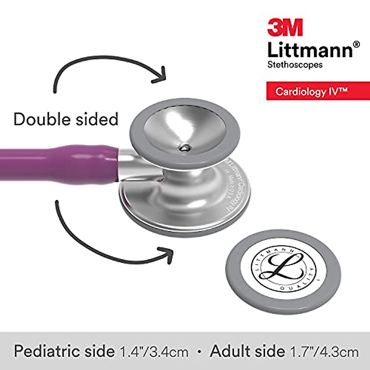 3M Littmann Cardiology IV Diagnostic Stethoscope, 6156, More Than 2X as Loud*, Weighs Less**, Stainless Steel Chestpiece, 27" Plum Tube