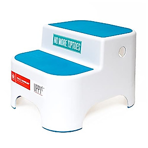 Prince Lionheart Dual Height UPPY2 Step Stool, Perfect Step Stool for Potty Training and in The Kitchen to Wash Hands, Grippy Non-Slip Top, Sturdy Base with Non-Slip Feet,