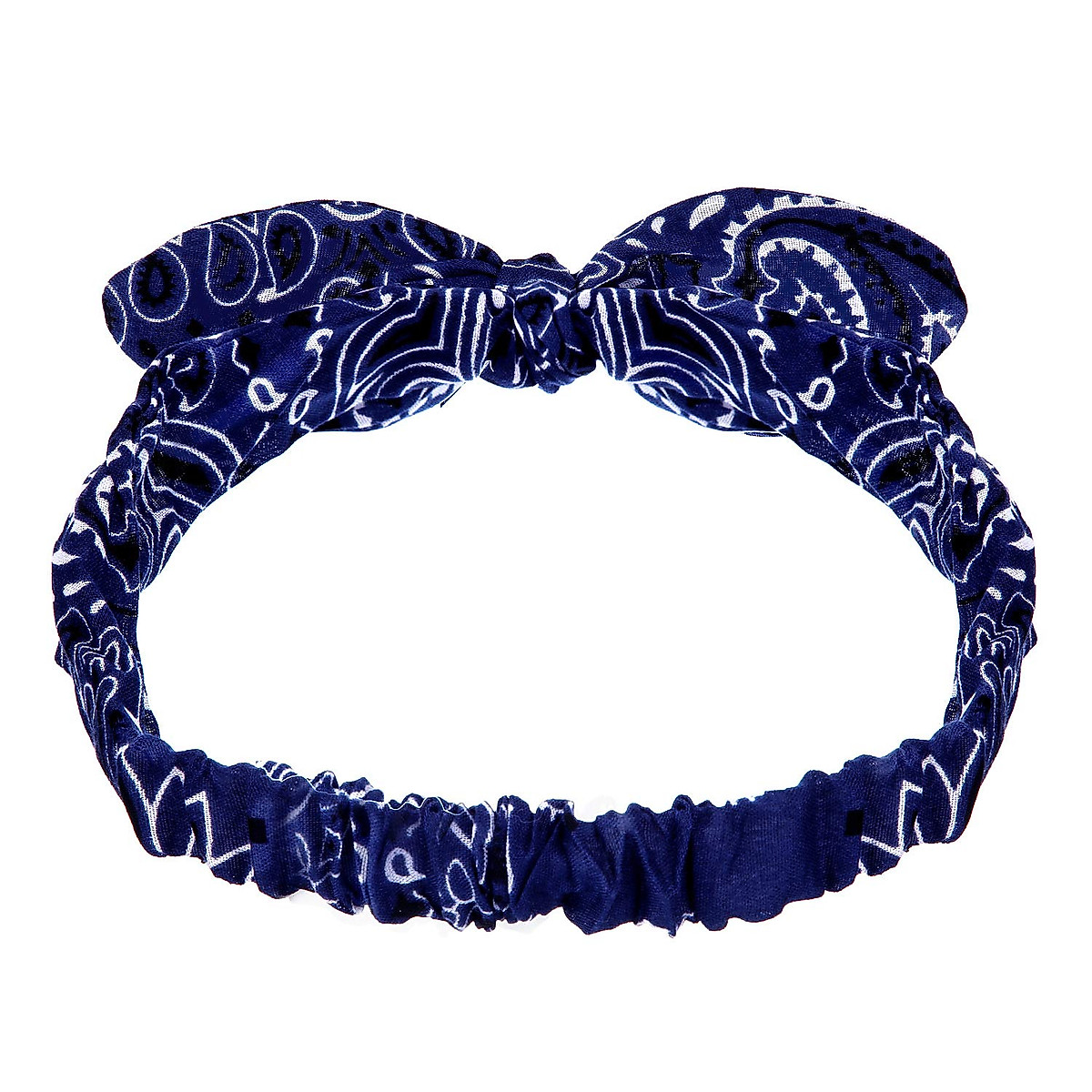 Hicarer 4 Pcs Bandana Headband for Women Knot Retro Print Headbands Paisley Print Headband Red Blue Black White Adjustable Headwrap