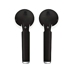 AirPod Charging Protective Case Silicone Cover and Stylish Protective Skins Bundle (Black Case & Matte Black Skin)