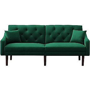 Modern Napping Futon Sofa Daybed Loveseat,2 Seaters Love Seat Convertible Sleeper Couch Bed for Home Apartment Office Small Space Living Room Furniture Sets