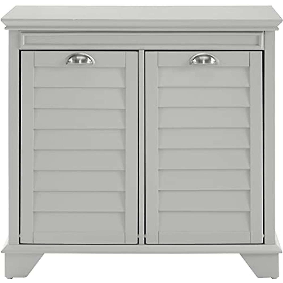 Crosley Furniture CF7003-GY Lydia Two-Compartment Tilt-Out Linen Hamper, Gray