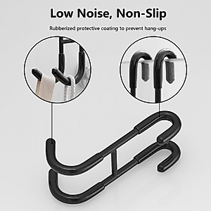 BATHLAVISH Shower Door Hooks,304 Stainless Steel Towel Hooks,Over Door Hooks for Bathroom,Drilling-Free Hanger Matte Black Shower Hooks - 2 Pack