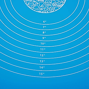 Silicone Dough Mats, Non-Slip Pastry Mats Kneading Mat with Scales Measurement Large Non Stick Kitchen Baking Mat for Rolling Kneading Dough 50 * 70 cm (Blue)