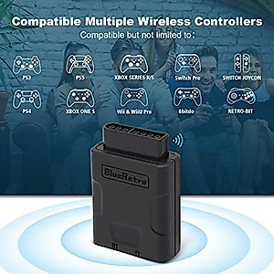 BITFUNX RetroScaler Wireless Bluetooth Adapter for SNES/SFC, Compatible with PS3/PS4/PS5, Xbox One S, Series X/S, Switch Pro, Video Game Console Converter