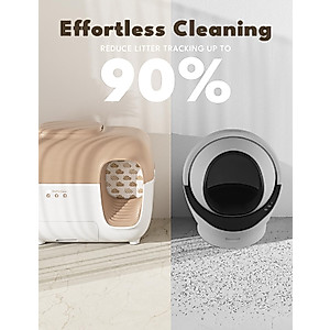 PetSnowy (2024 Premium Version with Mini Mesh) Snow+ Self Cleaning Automatic Litter Box with Zero Odor TiO2 System Automatic Cat Litter Box Self Cleaning for 3.3-20 lbs