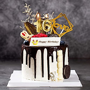 Comluge 5.5 Inch Gold Number 2 Birthday Candle 12 Pcs 5.2 Inch Gold Tall Long Birthday Candles (2, Gold)