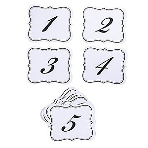 Numbers 1-25 Elegant Table Cards Wedding Reception Double Side Decorations