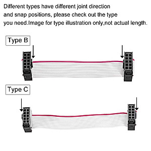 uxcell® IDC 16 Pins Wire Flat Flexible Gray Ribbon Jumper Cable 60cm 2.54mm Pitch,2pcs