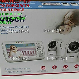 KHOI1971 Wall Charger AC Adapter Power Cable Cord Compatible with VM5262 VM5262-2 VTech Digital Video Baby Monitor 5-in. LCD Camera Baby Unit Charger AC Adapter NOT Created or Sold by VTECH