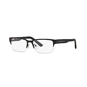 A|X ARMANI EXCHANGE Men's AX1014 Rectangular Prescription Eyewear Frames, Black/Demo Lens, 53 mm