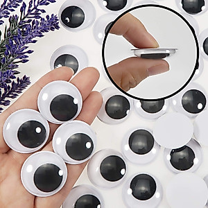 TOAOB 100pcs 30mm Black Wiggle Googly Eyes with Self Adhesive Round Plastic Sticker Eyes for DIY Arts Crafts Scrapbooking Decoration