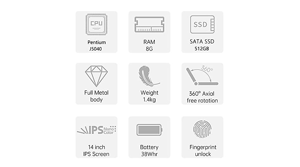 KUU FLEXONE 2-in-1 Laptop with Touchscreen & Fingerprint | 8GB RAM ...