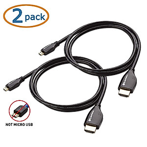 Cable Matters 2-Pack High Speed HDMI to Micro HDMI Cable 3 ft (Micro HDMI to HDMI) 4K Resolution Ready
