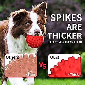 Apasiri 𝐔𝐩𝐠𝐫𝐚𝐝𝐞𝐝 𝐕𝐞𝐫𝐬𝐢𝐨𝐧 Squeaky Toys for Large Dogs, Aggressive Chewers, Tough Spiky Ball Durable Floatable Rubber Pet Toys for Medium Breed