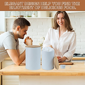 Bienvoun White Metal Canister Sets for Kitchen Counter - Set of 4 Kitchen Storage Containers with Lids, Flour and Sugar Containers, Coffee and Tea Canister, Farmhouse Kitchen Decor