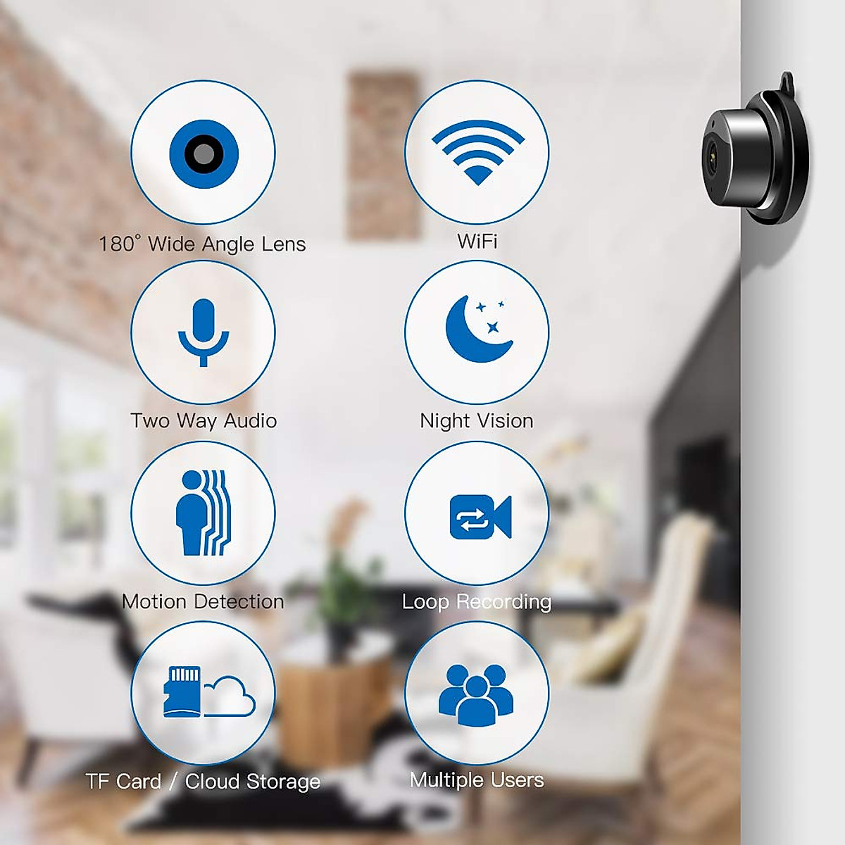 Veroyi Mini IP Camera WiFi Home Security Surveillance Nanny Camcorder with 2 Way Audio Motion Detection Night Vision