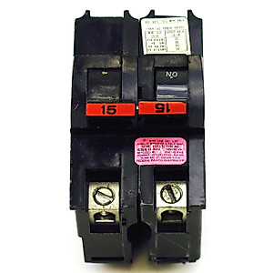 A NA215 STAB-LOK FEDERAL PACIFIC 15 AMP, 2 POLE FPE BREAKER 15A 2P THICK SERIES 215 NI