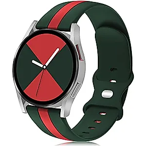 iWabcertoo Designer Sport Band Compatible for Samsung Galaxy Watch 4/5/6/Active Band 40MM 44MM,Watch 4/6 Classic 46MM 42MM 43MM 47MM/Watch 5 Pro/Watch 3 41mm, 20mm Silicone Soft Strap for Women Men