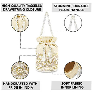 Aheli Potli Bags Gift for Women Evening Bag Clutch Ethnic Bride Purse with Drawstring