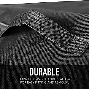 Kenmore PA-20281 BBQ Grill Cover, Heavy Duty Weatherproof Fabric for Outdoor Patio Backyard, Fits Grills up to 56" Width, Black