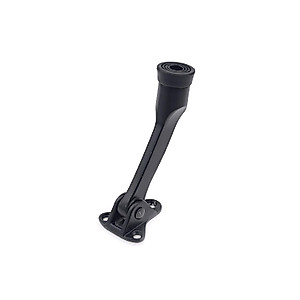 Coshar 5-Inch Kick Down Door Stop in Black, Non-Slip Rubber Door Stopper Kickstand for Wood, Concrete, Tiled, and Carpeted Floors, Aluminum Alloy (4 Pack)