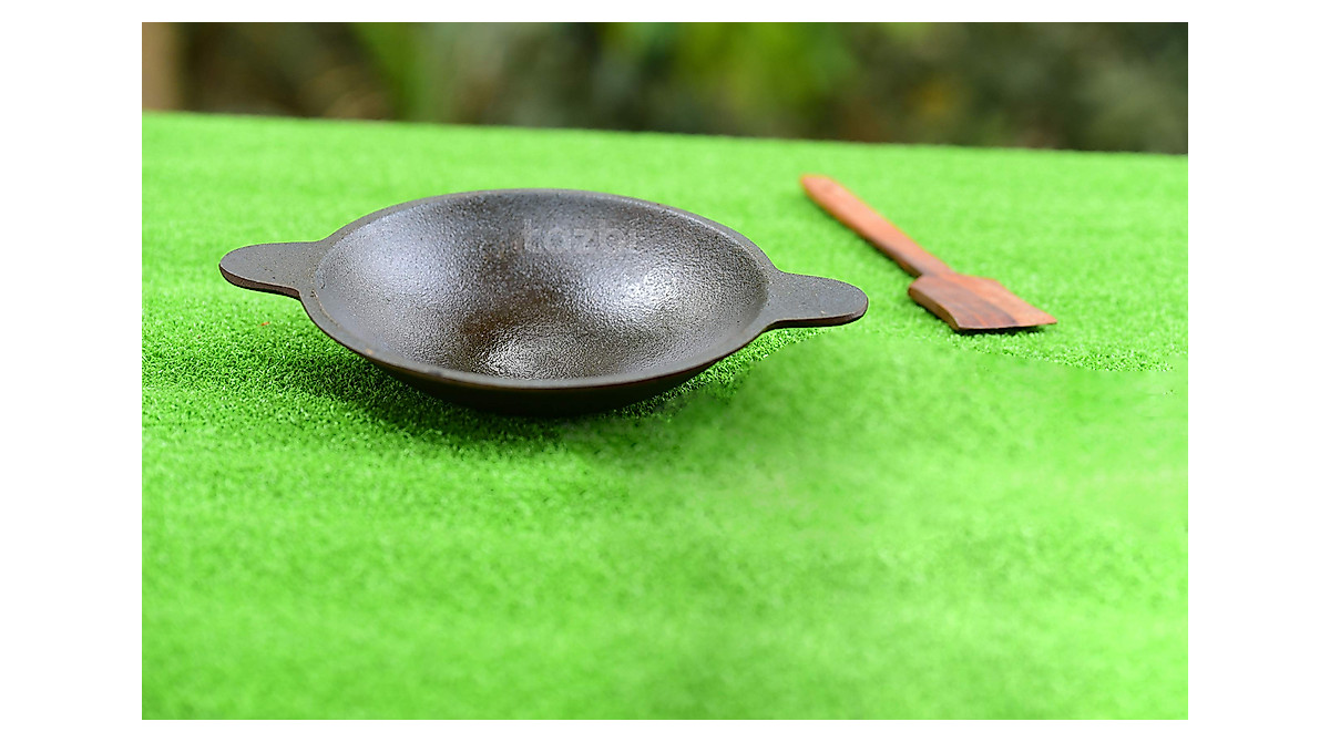 TAZBI Cast Iron Appam Pan - Hand Seasoned & Ready to Use