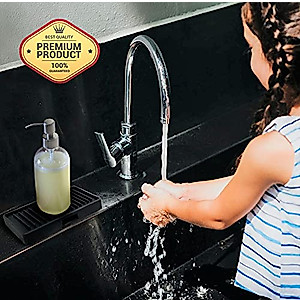 Sponge Holder for Kitchen Sink, Organizer Mat for Soap Dispenser, Brush, Scrubber, Sponges - Drainer Silicone Tray for Kitchen or Bathroom accessories