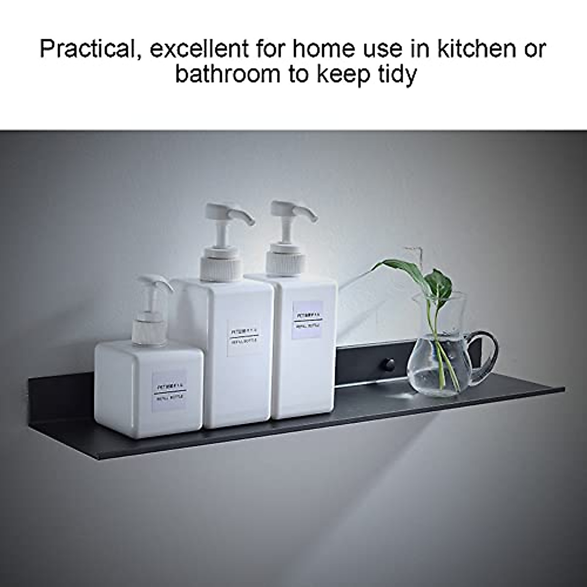 EBTOOLS Wall Shelves, Space Aluminum Wall Shelves, Floating Shelves for Decorations for Alarm Clocks, Plants, Speakers, Books, Wall Mount(60 cm)