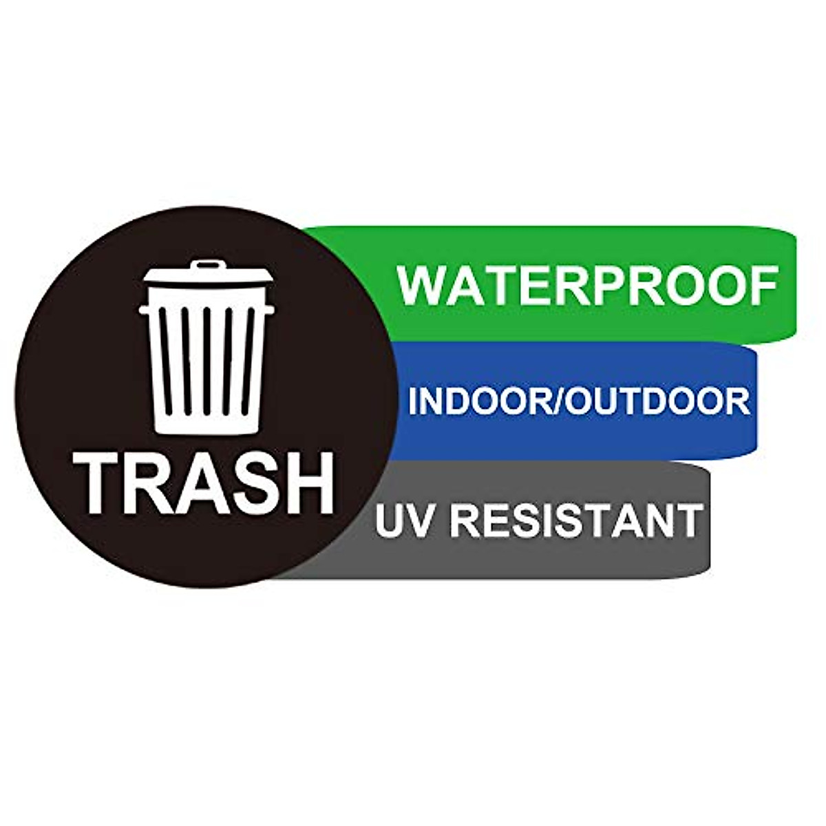4"x4" Recycle Sticker Sign Trash Can Decal - 12 Recycling Trash Bin Labels Waterproof Organize & Coordinate Garbage Waste from Recycling (Recycle Trash, 4 inch)