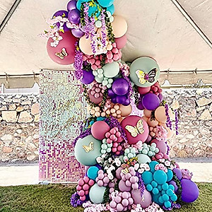 Captank Purple Pink Balloon Garland - Tiffany Blue Macaron Green Orange Balloons 179Pcs Latex Thick Pastel Red Lilac Balloons Arch Kit For Birthday Baby Shower Anniversary Bridal Wedding Engagement