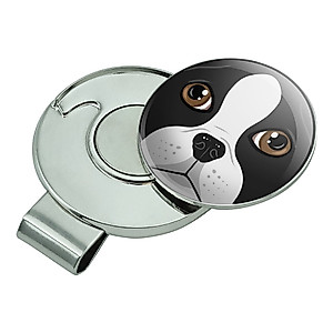 GRAPHICS & MORE Boston Terrier Look Into My Eyes Face Pet Dog Golf Hat Clip with Magnetic Ball Marker