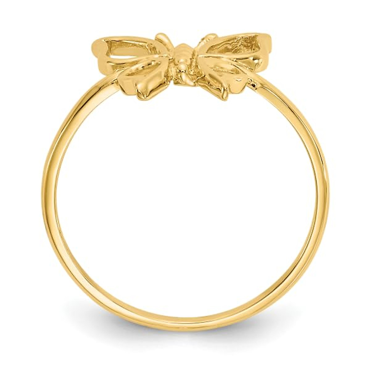 IceCarats 14K Yellow Gold Butterfly Wings Statement Ring Size 7