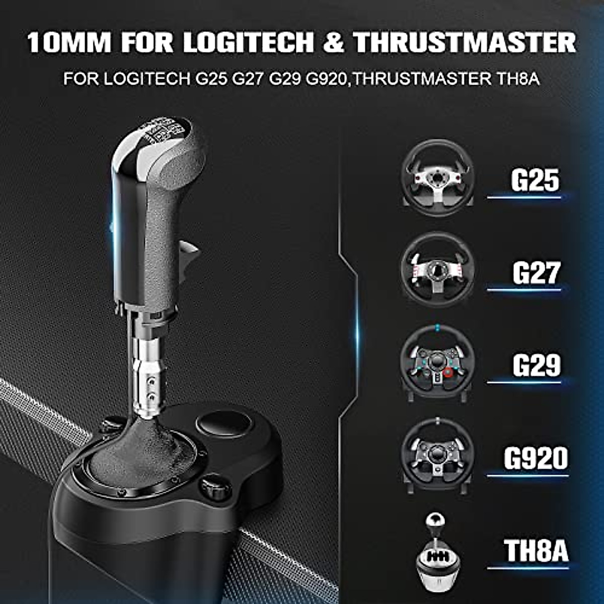 USB American Truck Simulator Shifter, Gearshift Knob Fit for ATS & ETS2 Games, PC Sim Racing Shifter Compatible with Logitech G27 G29 G920 Thrustmaster TH8A Fanatec SQ