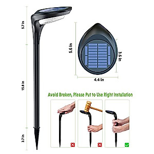 OSORD Solar Pathway Lights,【4 Pack】 Solar Outdoor Lights Pathway Bright High Lumen Waterproof with 2 Color Modes LED Path Lights Solar Powered, Garden Solar Landscape Lights for Sidewalk Walkway Yard