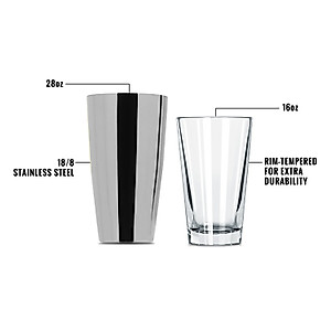 Cocktail Boston Shaker Set By Kotai (Silver)