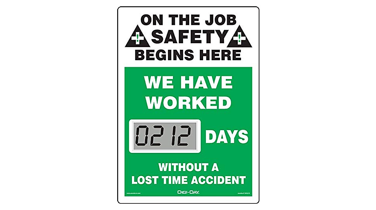 Track Safety Days with AccuformNMC Mini Digi-Day Scoreboard