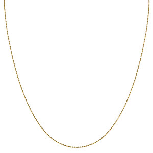 Kooljewelry 14k Yellow Gold 0.8 mm Diamond-cut Bead Ball Chain Necklace (20 inch)