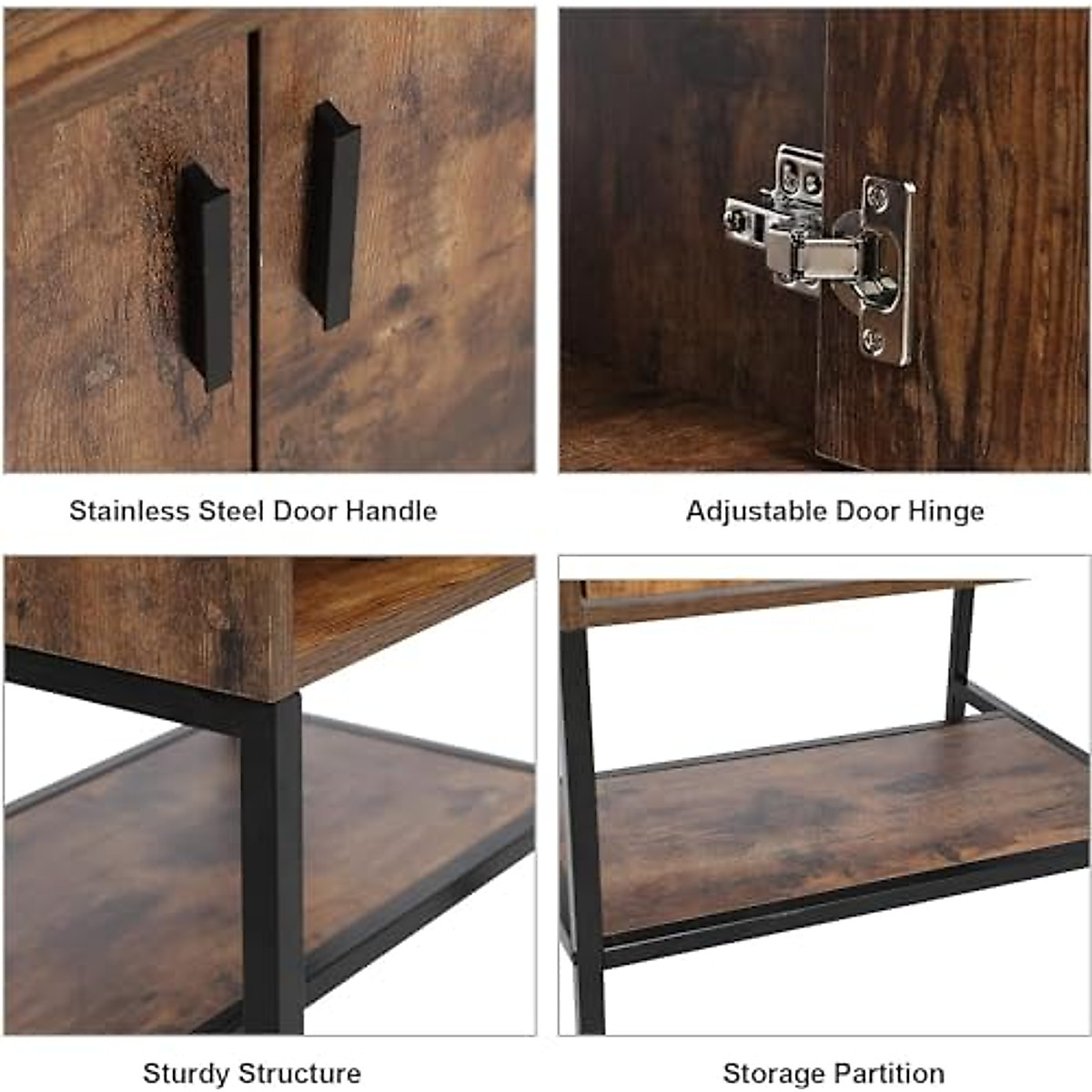 UEV 24" Antique Bathroom Vanity, Dark Brown Bathroom Vanity Set with Sink Combo, Iron Wood Bathroom Cabinet with Adjustable Water Temperature Faucet (A10)