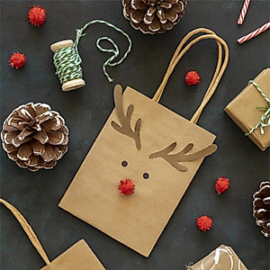 TOWRAP Small Gift Bags Bulk 100Pcs 5.25x3.75x8 Inch with Handles Brown Kraft Paper Bags,Party Bags, Shopping Bags,Retail Bags,Merchandise Bags,Favor Bags,Business Bags