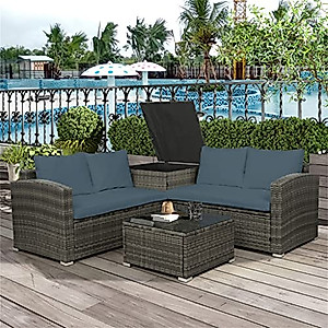 QUUL Outdoor Round Bed Courtyard Rattan Sofa Outdoor Recliner Beach Chair Balcony Swimming Pool Lazy Lying Bed Sofa