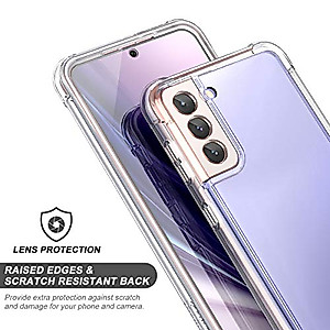 SURITCH Clear Case for Samsung Galaxy S21 Plus 5G,[Built in Screen Protector][Camera Lens Protection] Full Body Protective Shockproof Bumper Rugged Cover for Galaxy S21 Plus 6.7 Inch (Clear)
